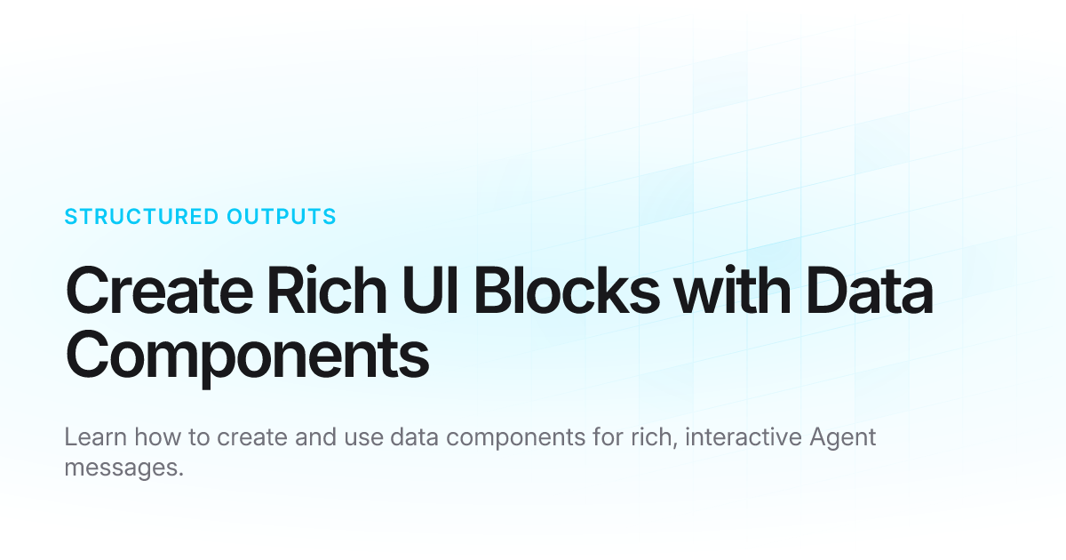 Create Rich UI Blocks with Data Components - Inkeep Open Source Docs